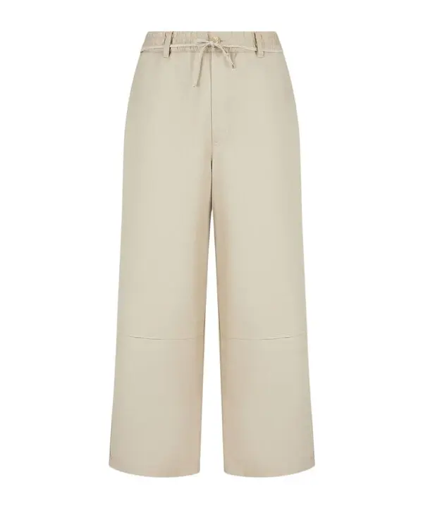 Emporio Armani Cropped Wide-leg Trousers With Drawstring Waist