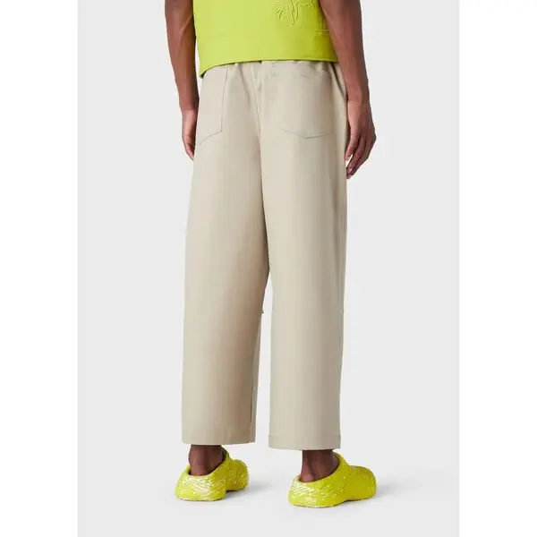 Emporio Armani Cropped Wide-leg Trousers With Drawstring Waist