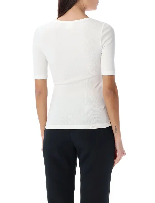 COURREGES Ribbed T-shirt - White