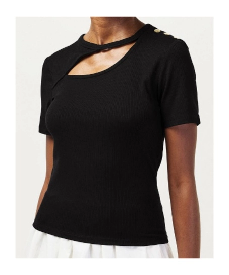 Barbour Short Sleeve Cutout Neck T-shirt