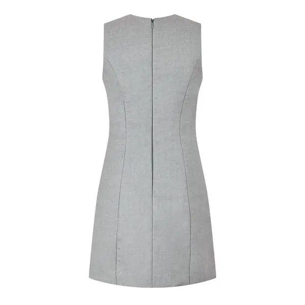 Off-White Sleeveless Wool Mini Dress With Appliqu