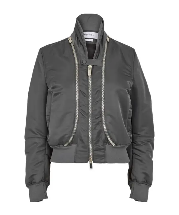 Alexander McQueen Stand-up Collar Bomber Jacket