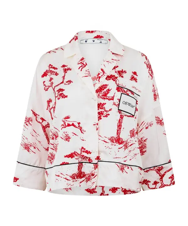 Off-White Short Sleeve Printed Shirt - White