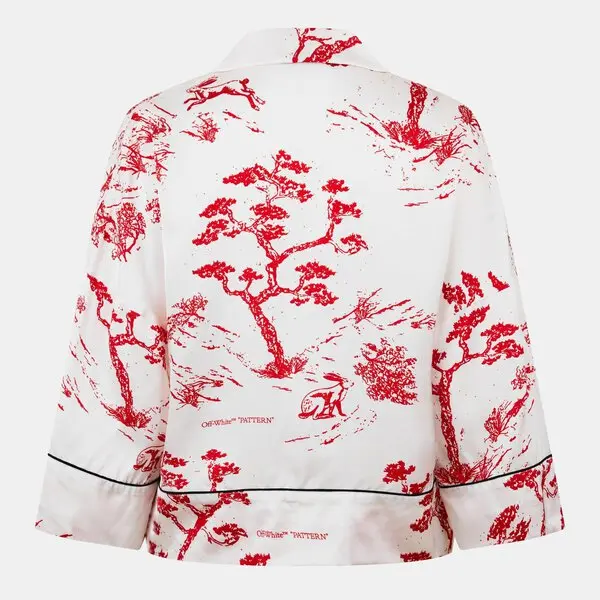 Off-White Short Sleeve Printed Shirt
