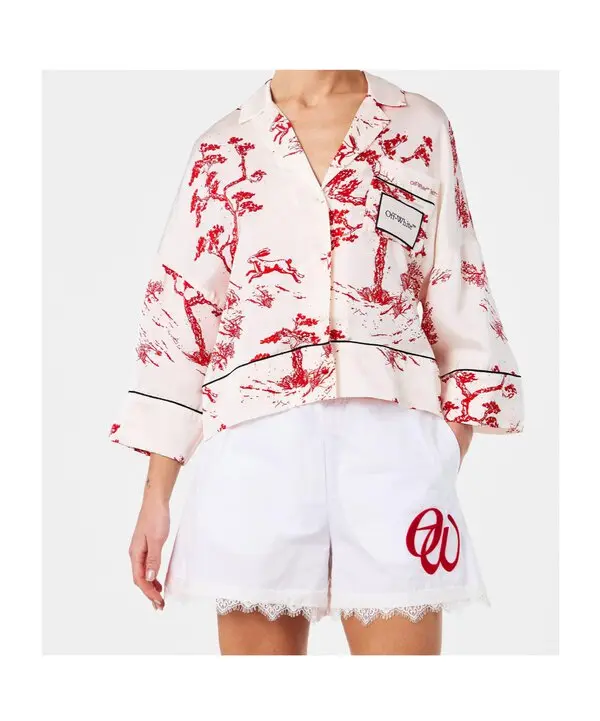 Off-White Short Sleeve Printed Shirt