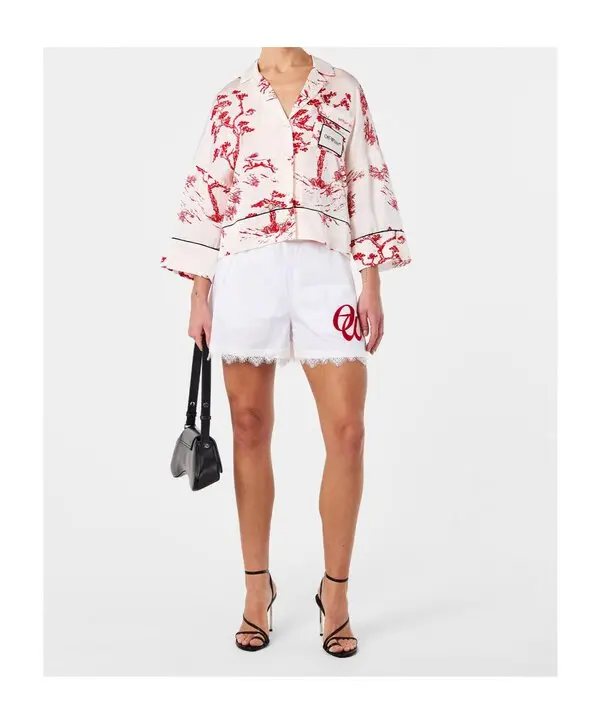 Off-White Short Sleeve Printed Shirt