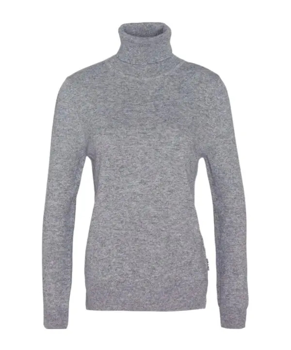 Barbour Pendle Roll-neck Jumper - Gr Marl/tartan