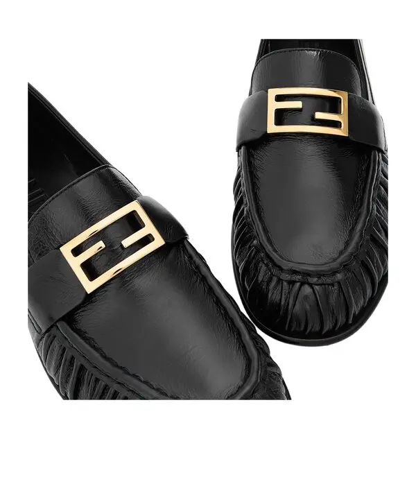 Fendi Ff Hardware Loafers - Black