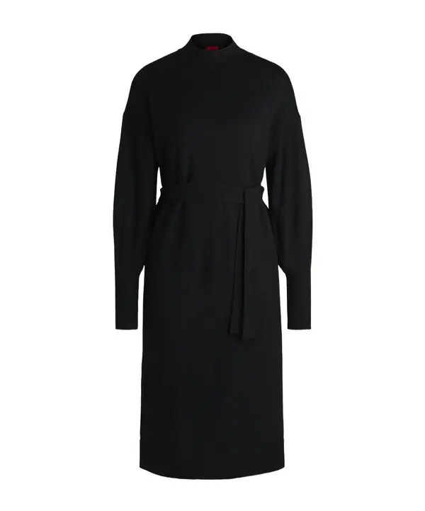 Hugo Boss High-neck Knit Dress - Black