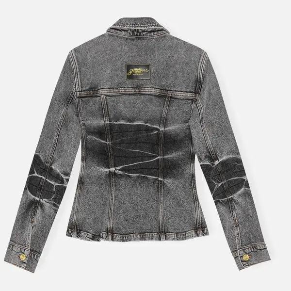 GANNI Tailored Denim Jacket With Gold-tone Buttons