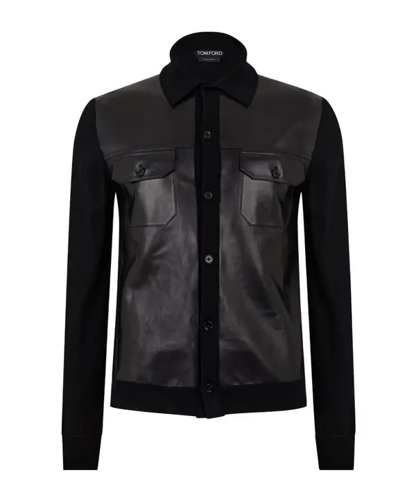 TOM FORD Leather Panel Shirt