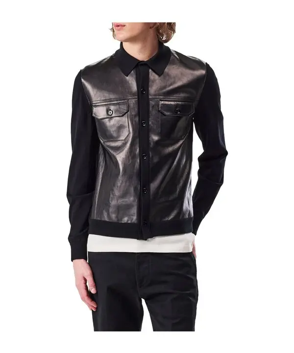 TOM FORD Leather Panel Shirt