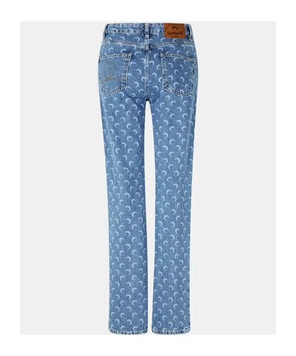 MARINE SERRE Moon Print Denim Pants