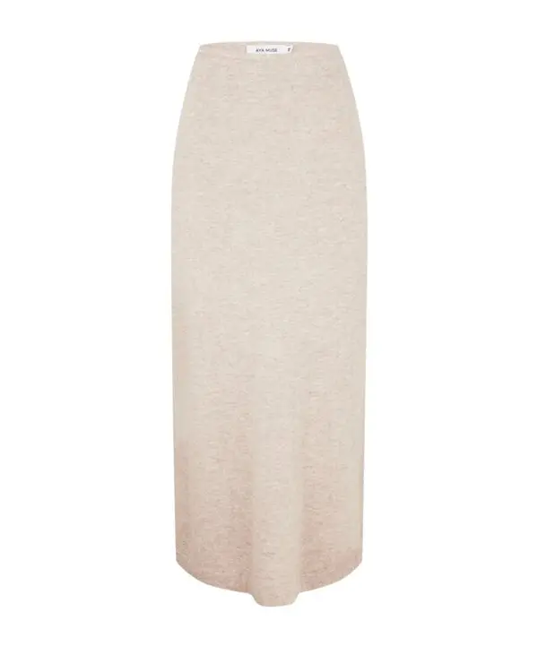 AYA MUSE Knitted Maxi Skirt With Pleated Hem