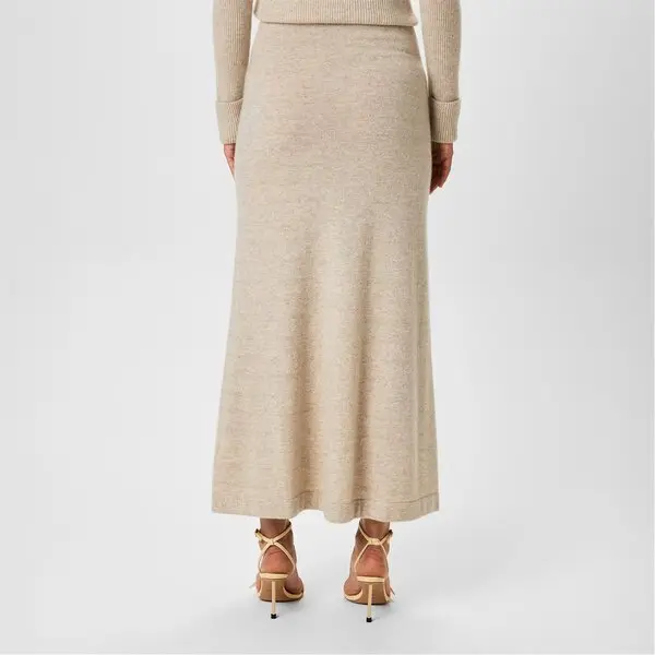 AYA MUSE Knitted Maxi Skirt With Pleated Hem
