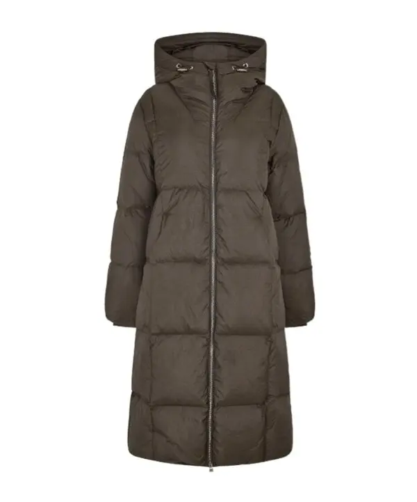 Varley Long-sleeved Long Cotton Coat - Brown