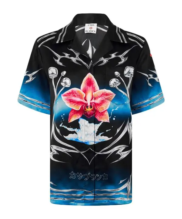 Casablanca Printed Short Sleeve Shirt - Black