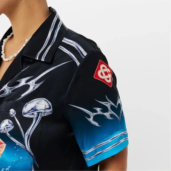 Casablanca Printed Short Sleeve Shirt - Black