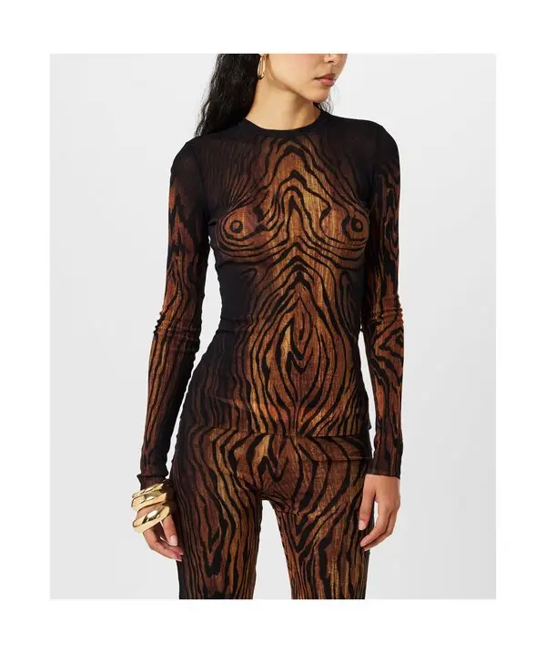 JEAN PAUL GAULTIER Printed Long Sleeve T-shirt - Black