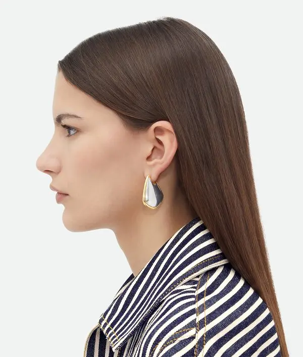 Bottega Veneta Small Fin Earrings - Gray