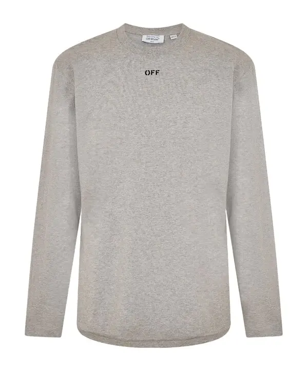 Off-White Logo Long Sleeve T-shirt - Gray