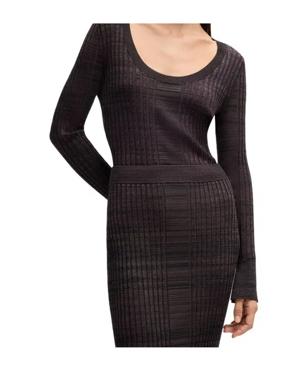 Hugo Boss Knit Bodycon Midi Skirt