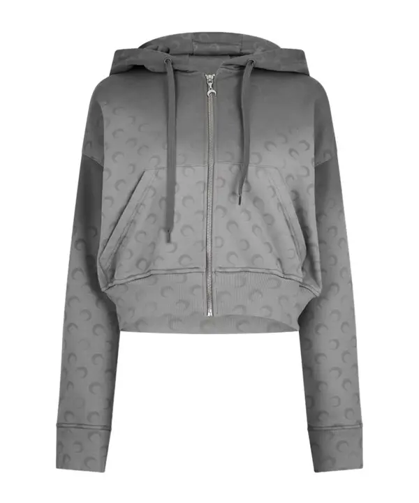 MARINE SERRE Printed Zip-up Hooded Sweatshirt