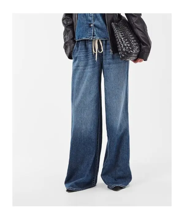 7 For All Mankind Elastic Waist Wide Leg Jeans
