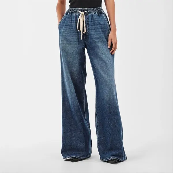 7 For All Mankind Elastic Waist Wide Leg Jeans