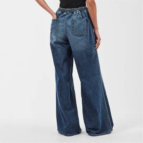 7 For All Mankind Elastic Waist Wide Leg Jeans