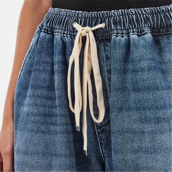 7 For All Mankind Elastic Waist Wide Leg Jeans