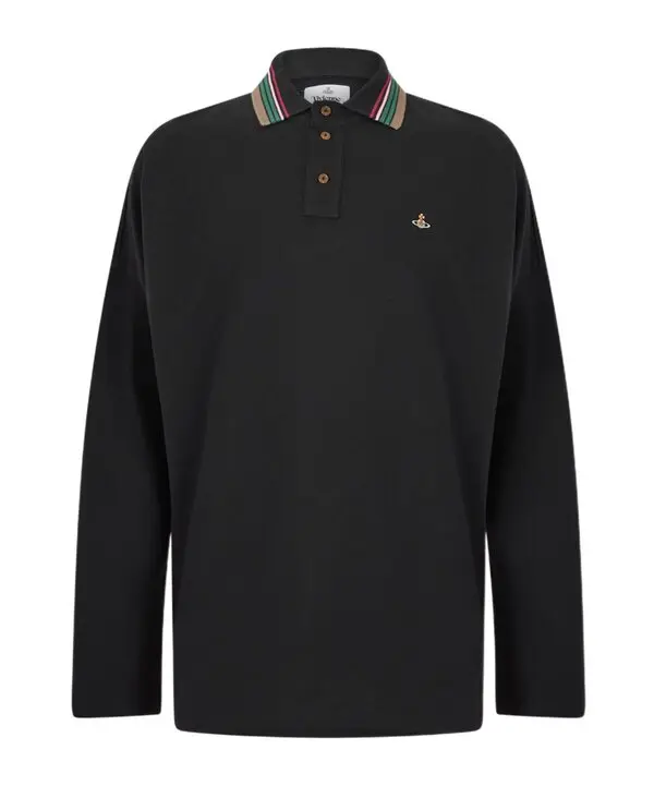 VIVIENNE WESTWOOD Long-sleeved Polo Shirt - Black