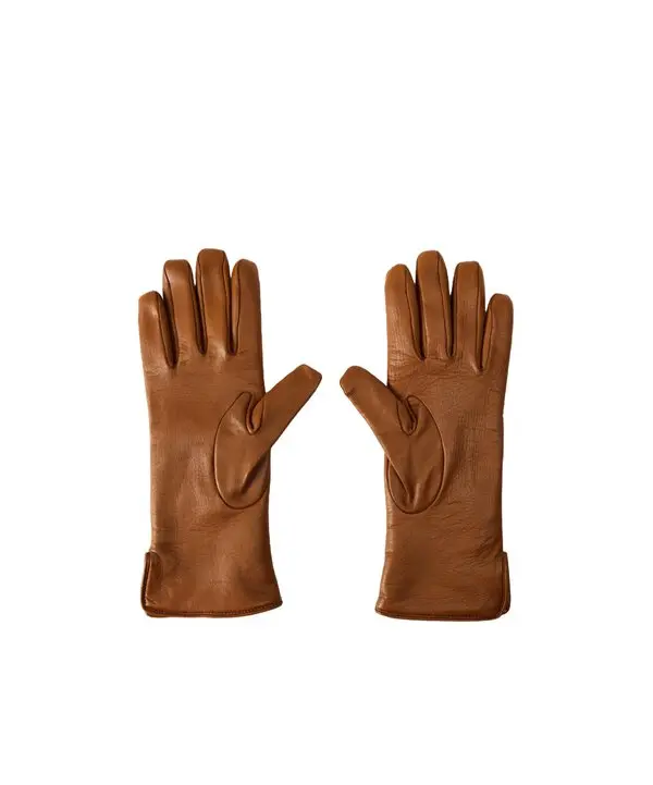 Gucci Classic Tailored Leather Gloves - Brown