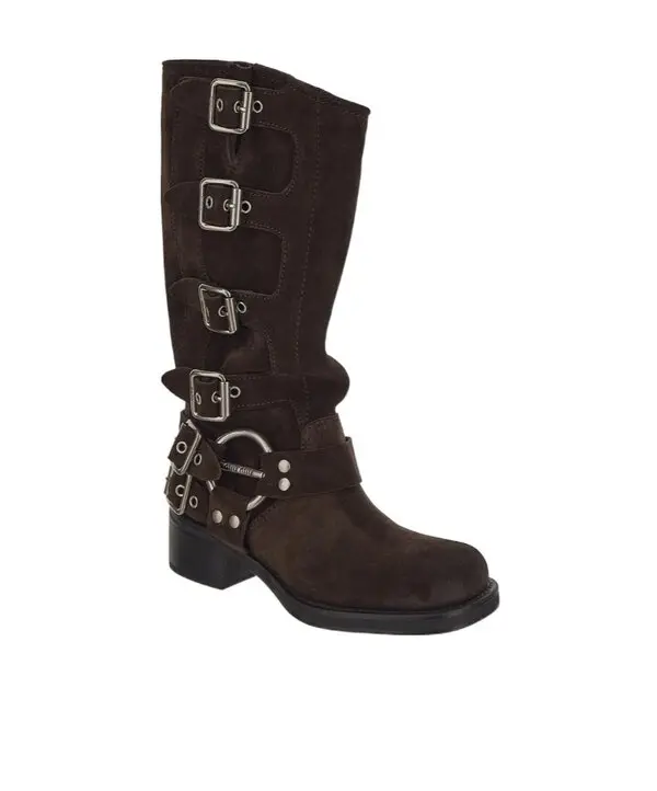 Miu Miu Logo-engraved Buckle Detail Block Heel Boots