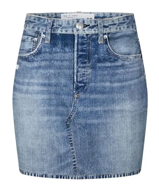 Rag & Bone Multi-pocket Denim Skirt - Blue
