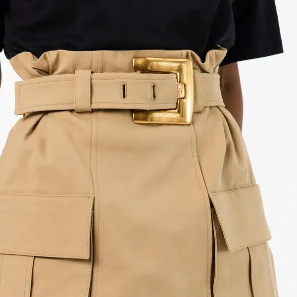 Balmain Belted Cargo Skirt