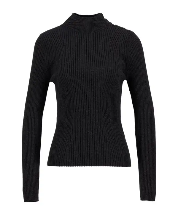 Barbour Stella Ribbed Turtleneck Jumper - Black