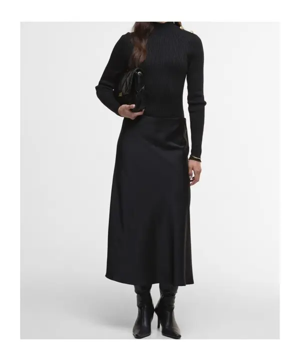 Barbour Stella Ribbed Turtleneck Jumper - Black