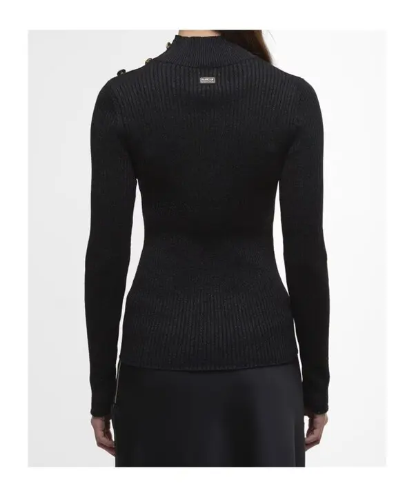 Barbour Stella Ribbed Turtleneck Jumper - Black