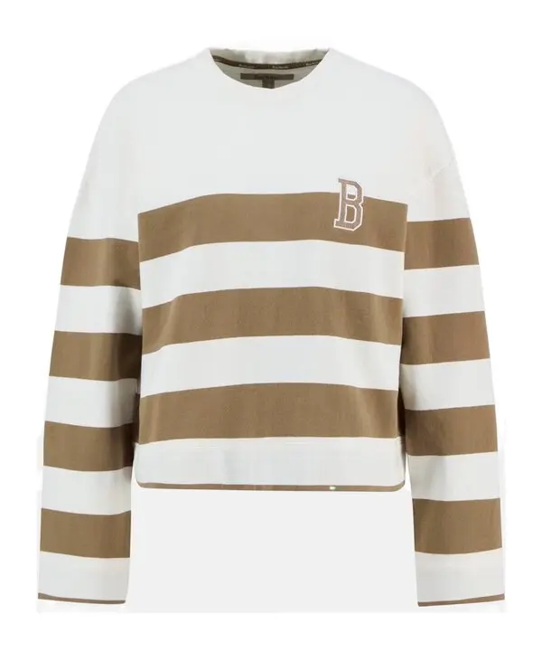 Barbour Striped Round Neck Sweatshirt - White