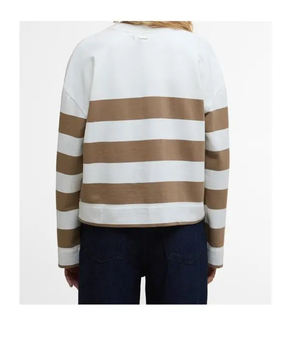 Barbour Striped Round Neck Sweatshirt - White