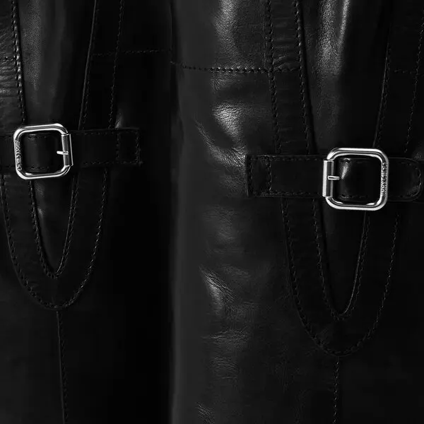 JIMMY CHOO Knee High Leather Boots With Buckle Detail
