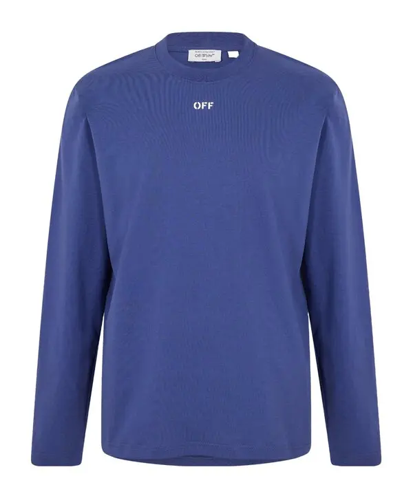 Off-White Logo Long Sleeve T-shirt - Blue