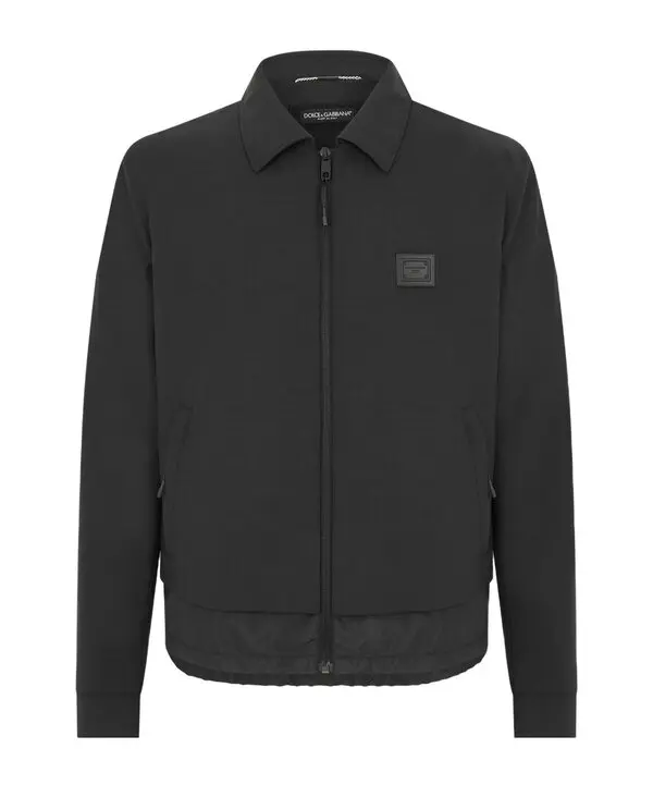 Dolce & Gabbana Zip-up Jacket With Logo Patch