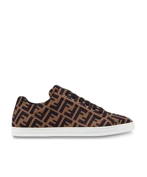 Fendi Ff Logo Low-top Sneakers - Black