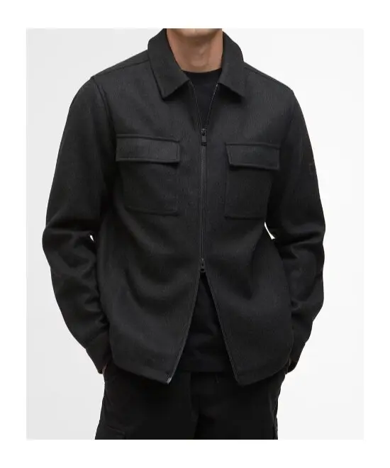 Barbour Shirt Jacket With Zip-up Front And Flap Chest Pockets