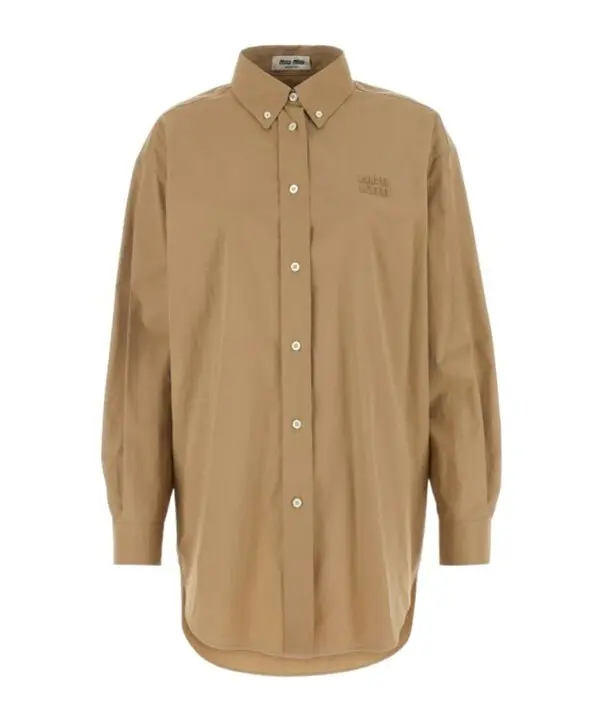 Miu Miu Poplin Shirt - Nude
