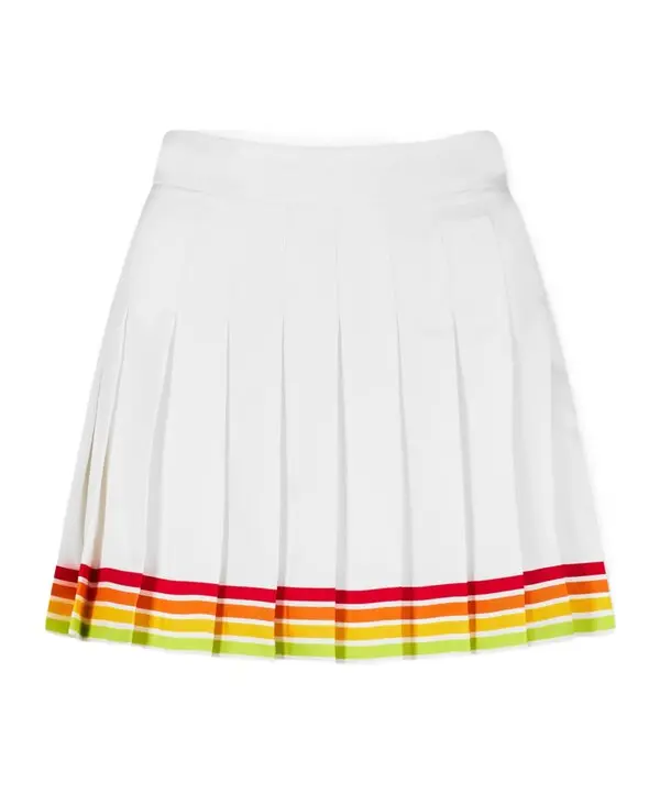 Casablanca Striped Pleated Midi Skirt