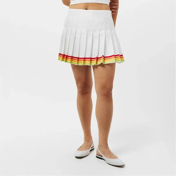 Casablanca Striped Pleated Midi Skirt