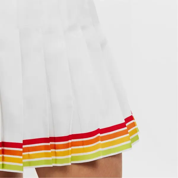 Casablanca Striped Pleated Midi Skirt